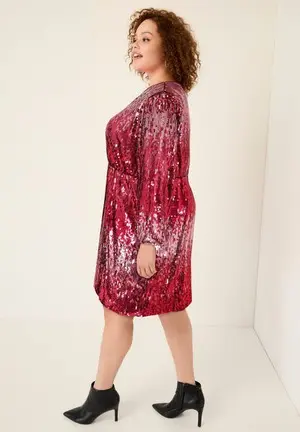 JUNE + VIE Sequin Mockneck Dress