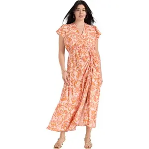JUNE + VIE Faux-wrap Maxi Dress