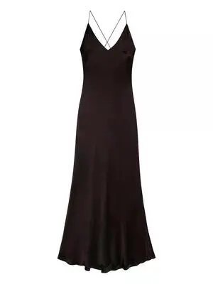 ANINE BING Laurel Criss-cross Slip Maxi Dress - Brown