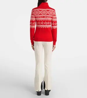 Perfect Moment Holiday Intarsia Wool Turtleneck Sweater