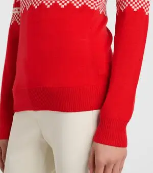 Perfect Moment Holiday Intarsia Wool Turtleneck Sweater