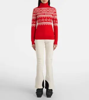 Perfect Moment Holiday Intarsia Wool Turtleneck Sweater
