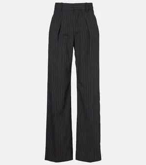 Isabel Marant Étoile Pinstriped Wool-blend Straight Leg Trousers