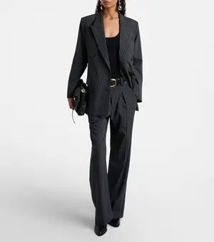 Isabel Marant Étoile Pinstriped Wool-blend Straight Leg Trousers