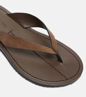 A.emery Flora Suede Thong Sandals - Brown
