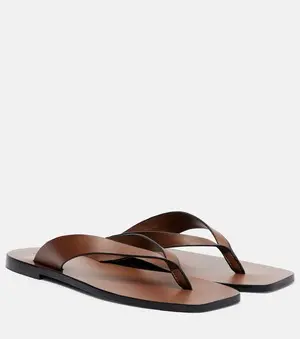 A.emery Kinto Leather Thong Sandals - Brown
