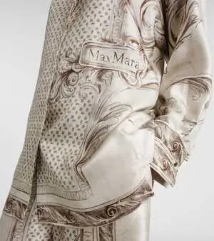 Max Mara Grado Printed Silk Satin Shirt