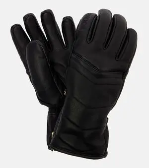 Bogner Dana Quilted Leather Ski Gloves - Black