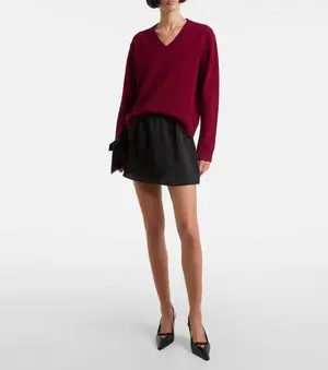 LESET Barb Satin Mini Skirt