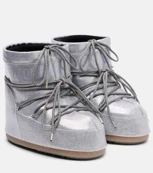 Moon Boot Icon Low Glitter Snow Boots - Silver