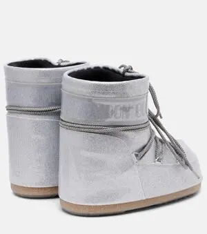 Moon Boot Icon Low Glitter Snow Boots - Silver