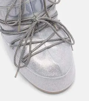 Moon Boot Icon Low Glitter Snow Boots - Silver