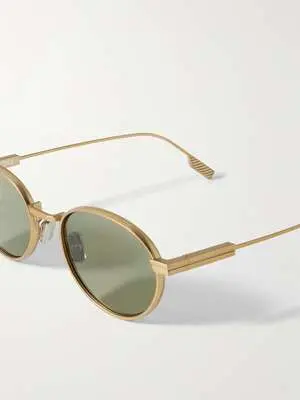 Zegna Round-frame Sunglasses - Bronze
