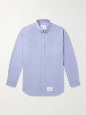 WTAPS Button Down-collar Logo-appliquéd Coolmax® Shirt