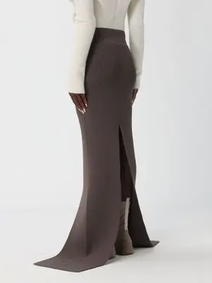 Rick Owens Ribbed Maxi Skirt With Slit