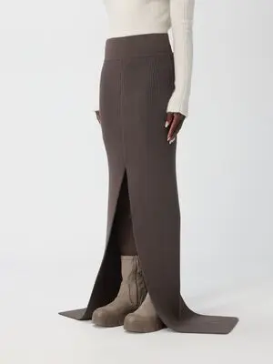 Rick Owens Ribbed Maxi Skirt With Slit