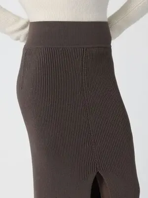 Rick Owens Ribbed Maxi Skirt With Slit