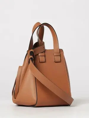 Loewe Hammock Mini Bag In Smooth Calfskin And Linen - Brown