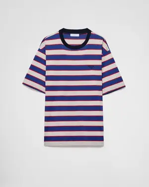 Prada Cotton T-shirt - Chalk White/royal Blue