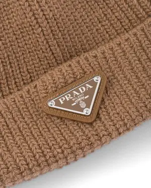 Prada Wool And Cashmere Beanie - Brown