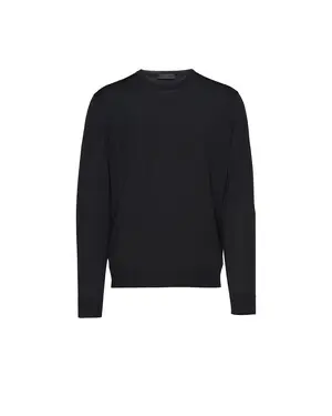 Prada Superfine Wool Crew-neck Sweater - Black