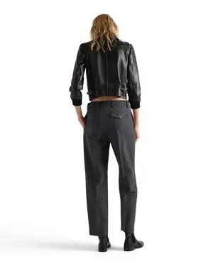 Prada Leather Blouson Jacket - Black