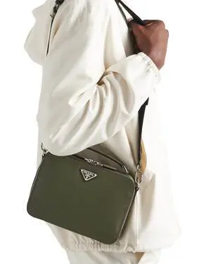Prada Brique Medium Saffiano Leather Bag - Green
