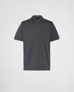 Prada Piqué Polo Shirt - Iron Gray