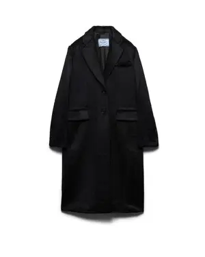 Prada Single-breasted Velour Coat - Blue
