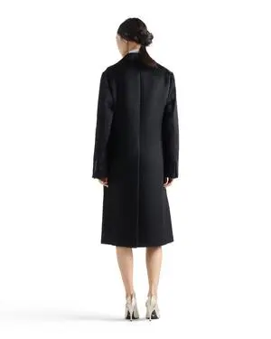 Prada Single-breasted Velour Coat - Blue