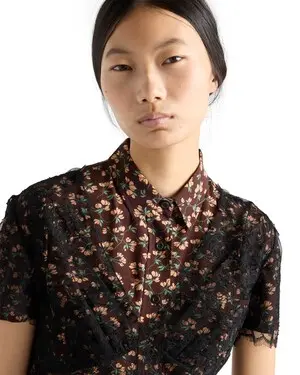 Prada Lace Sheath Dress With Slip - Black