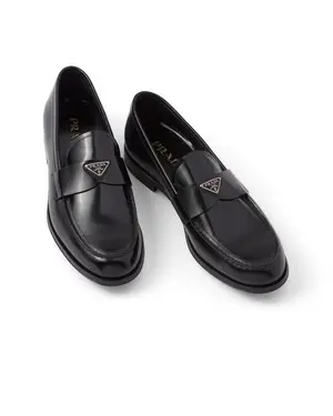 Prada Brushed Leather Loafers