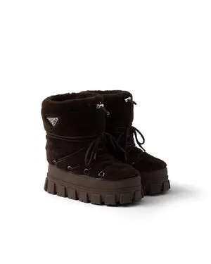 Prada Shearling Après Ski Booties - Brown