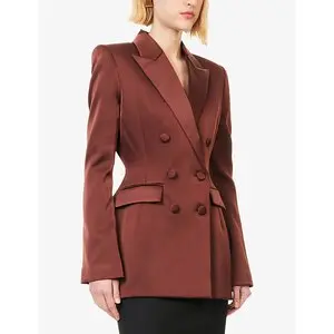 NADINE MERABI Slim-fit Satin Blazer