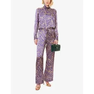 Dries Van Noten Puvis Printed Silk Trousers