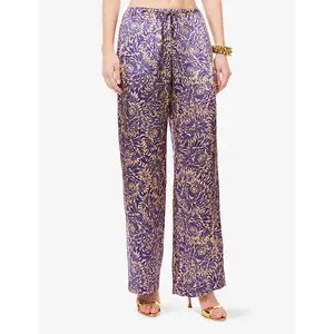 Dries Van Noten Puvis Printed Silk Trousers