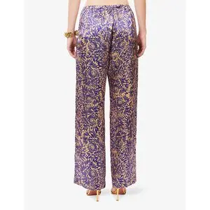 Dries Van Noten Puvis Printed Silk Trousers