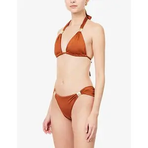 Heidi Klein Slider Halterneck Bikini Top - Rust