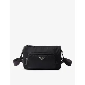 Prada Re-nylon And Leather Shoulder Bag - Black
