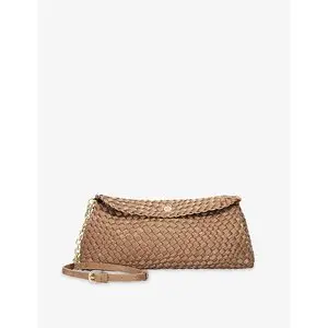 DUNE Woven Flap Clutch - Bronze Synthetic