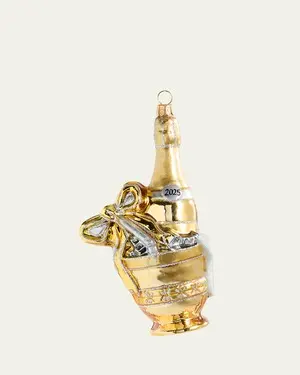 Bergdorf Goodman Bucket Of Champagne Christmas Ornament - Gold Multi