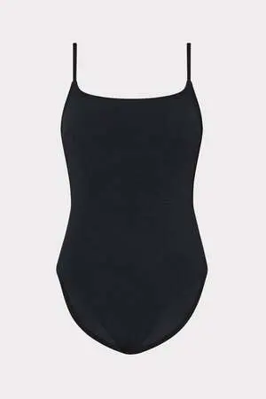 MILLY Grace Textured One Piece - Black
