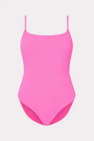MILLY Grace Textured One Piece - Pink