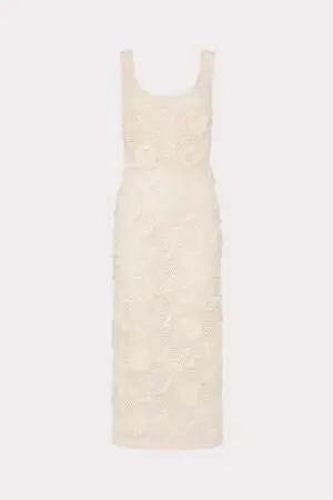 MILLY Sequin Crochet Cover-up Dress - White