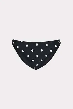 MILLY Margot Polka Dot Bikini Bottom - Black/white