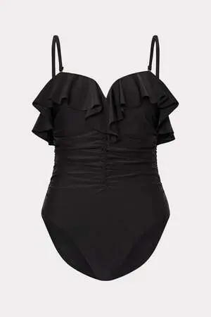 MILLY Strapless Ruffle One Piece