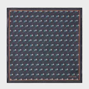 Paul Smith Ditsy Floral Cotton Pocket Square - Black