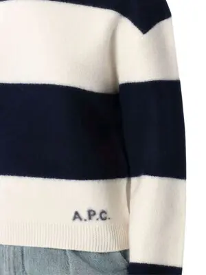 A.p.c. Penny Striped Pullover Sweater - Blue