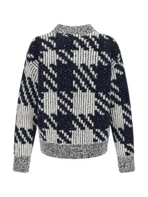 Dries Van Noten Marti Wool Jacquard Houndstooth Sweater