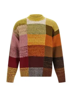 Dries Van Noten Macao V-neck Sweater In Wool With Jacquard Pattern - Multi